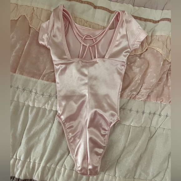 Danskin | Shirts & Tops | Satin Pink Dance Leotard | Poshmark